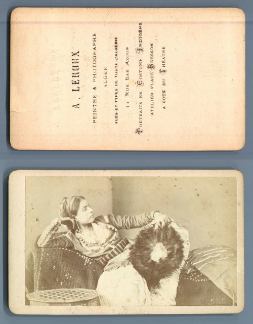 LEROUX, ALGER, JEUNE femme en costume Vintage albumen print CDV Tirage albumi EUR 79,00 ...