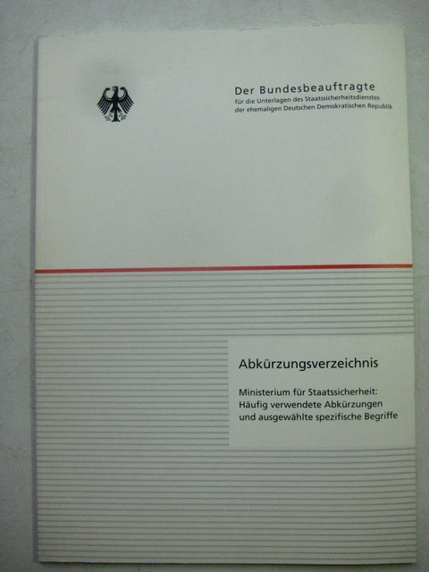 ABKÜRZUNGSVERZEICHNIS ZUM MFS Stasi-Akten Stasiunterlagen Abkürzungen ...