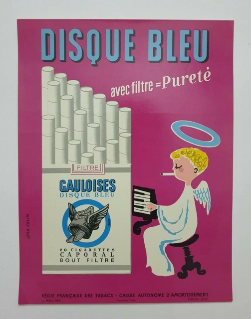 GAULISH BLUE DISC Jean Colin circa 1960 original poster tobacco ...