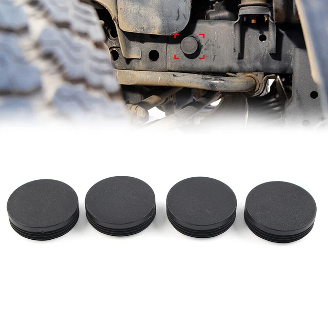 4 PCS CHASSIS Frame Tube Hole Cover Plugs ABS Black For Jeep Wrangler ...