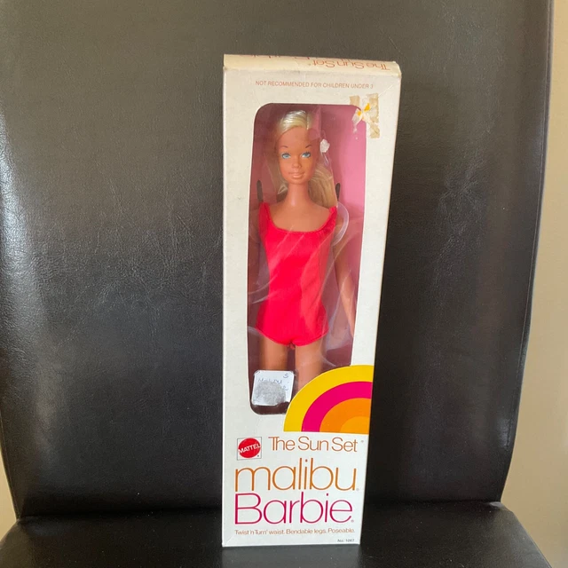 Vintage Mattel 1974 The Sun Set Malibu Barbie Doll 1067 Nrfb~rare Find