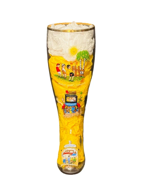 RARE VINTAGE 2L Das Boot Glass Boot Beer Stein Gold Rim Animations ...