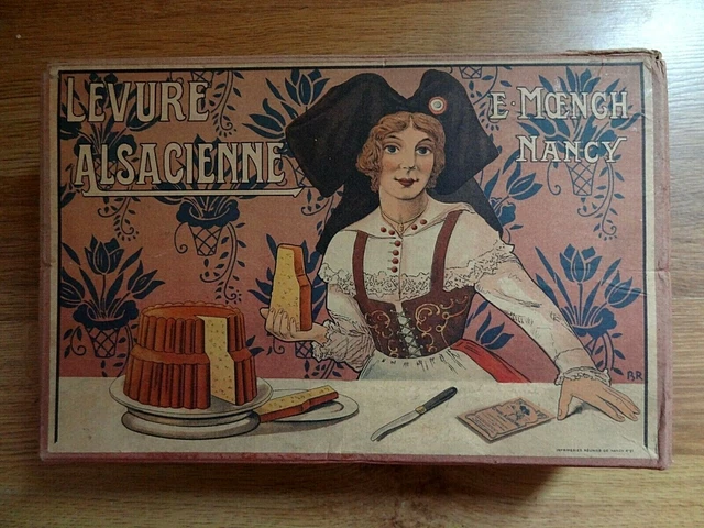 ANCIENNE BOÎTE PUBLICITAIRE carton présentoir PLV Levure Alsacienne ...