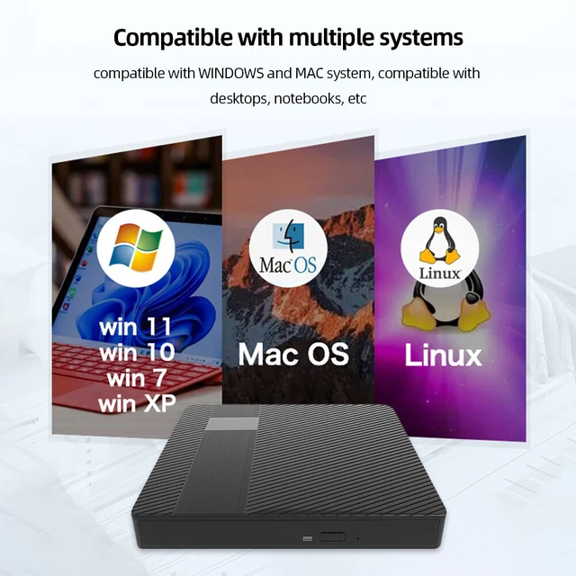 DISK READER REWRITER Drive USB 3.0 & Type-C Optical Player Useful for ...