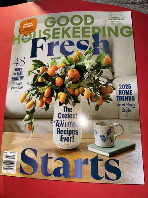 GOOD HOUSEKEEPING MAGAZINE Jan/Feb 2025 Fresh Starts 2025 Home Trends ...