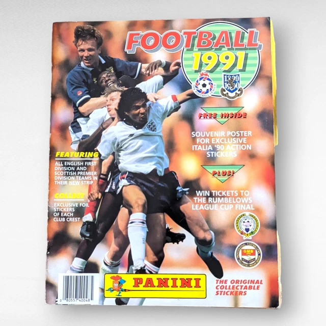 PANINI FOOTBALL 1991 vintage sticker album completely empty and poster ...