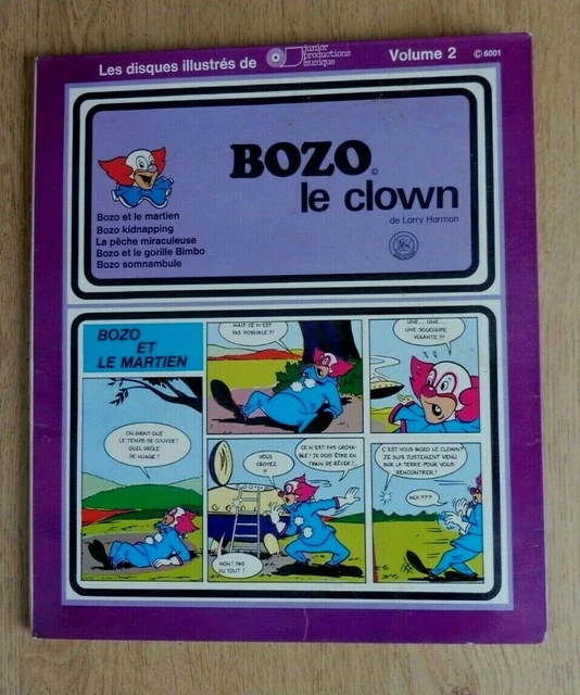 LES DISQUES ILLUSTRÉS de Bozo le Clown , ,33t , BD " Bozo et le martien ...