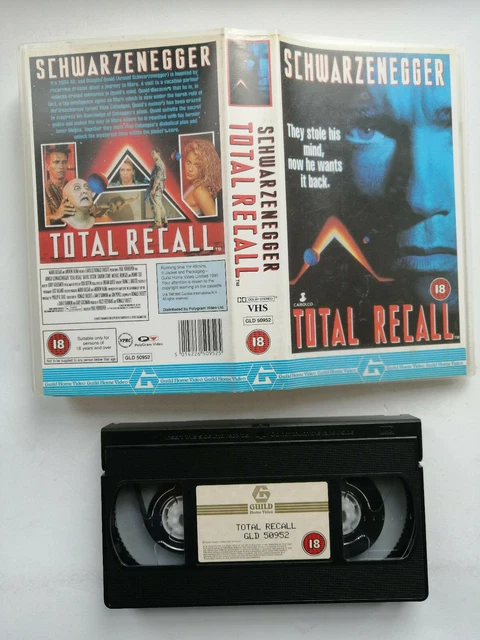 TOTAL RECALL VHS Video 1990 Arnold Schwarzenegger Sci Fi Action Guild ...