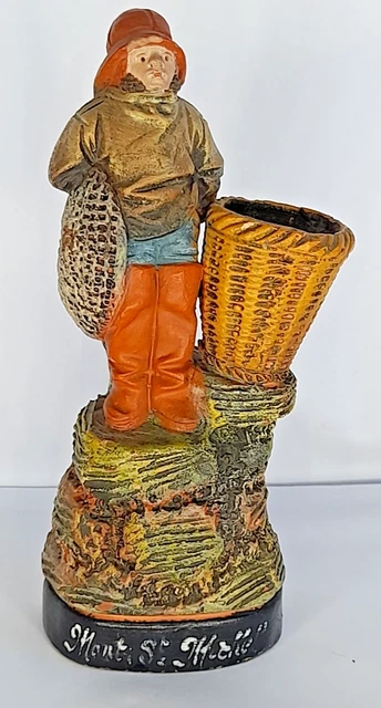 FIGURINE TERRE CUITE l'Isle Adam signé A. Hanne "Mont Saint Michel ...