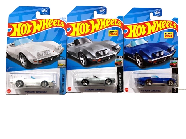HOT WHEELS ‘72 Corvette Stingray Convertible Lot of 3: White, Silver ...