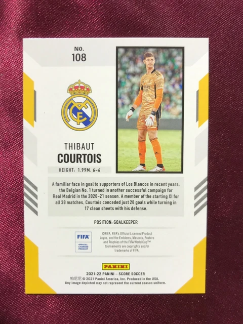 108 THIBAUT COURTOIS-FIFA SCORE Soccer Trading-Cards 2021-22-Real-RED ...