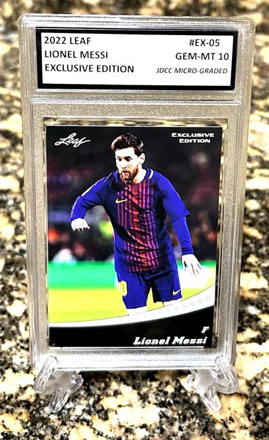 LIONEL MESSI 2022 Leaf Édition Exclusive #EX-05 Noté Gem-Mint 10. COA ...