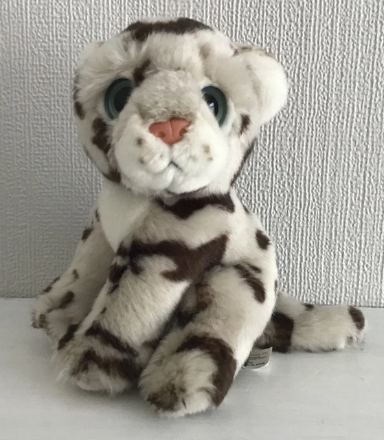 WILD REPUBLIC SNOW Leopard 6" Plush Soft Toy Blue Eyes Pink Nose Cutest ...