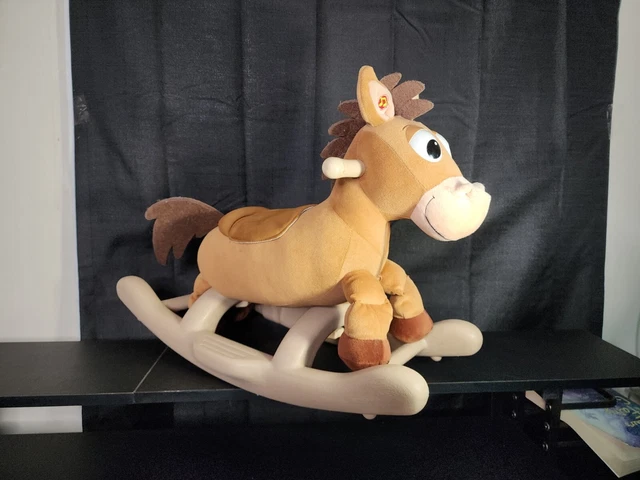 DISNEY PIXAR ROCKING Horse Toy Story Ride-On Bullseye Plush Works New ...