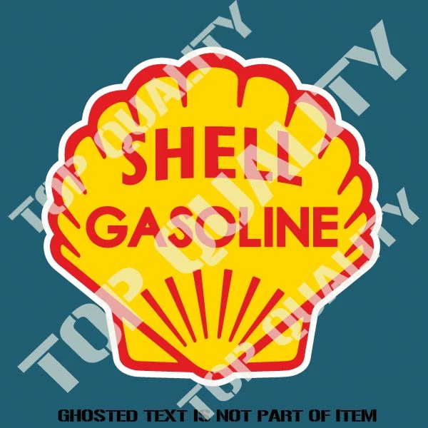 VINTAGE SHELL GASOLINE OIL Decal Sticker Vintage Retro Mancave Garage ...