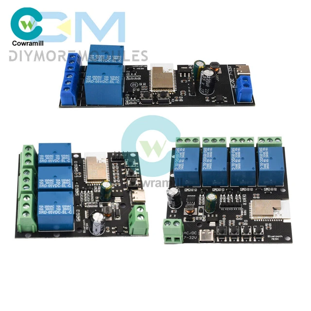 DC/AC7-32V 2/3/4 CHANNEL Time Relay Module APP Control Delay Cycle ...