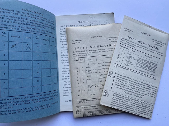 RARE WW2 RAF Pilot’s Notes Handbook Complete With Amendments 3rd Ed May ...