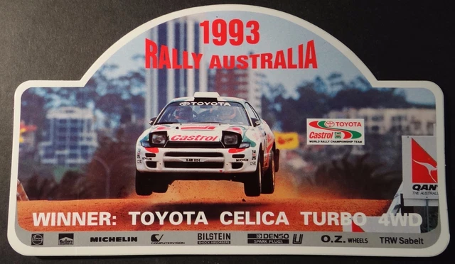 PROMOTIONAL STICKERS TOYOTA Celica Turbo 4WD Rally Australia 1993 ...