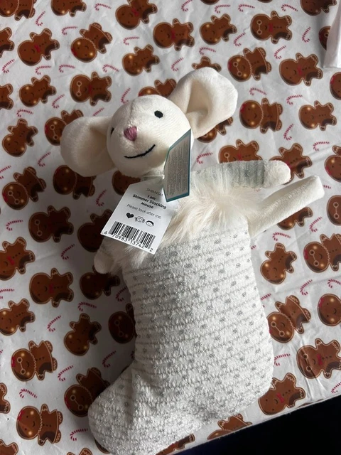 JELLYCAT - SHIMMER Stocking Mouse - White Plushy - Brand New/Tags £17. ...