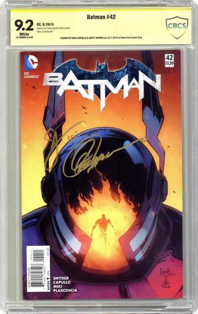 BATMAN #42A CAPULLO CBCS 9.2 Witnessed Sig Capullo/ Snyder 2015 16 ...