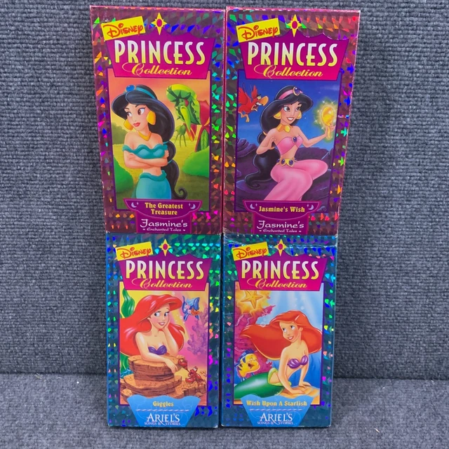 4 DISNEY PRINCESS Collection VHS Tapes Lot Jasmine & Ariel Vintage VGC ...