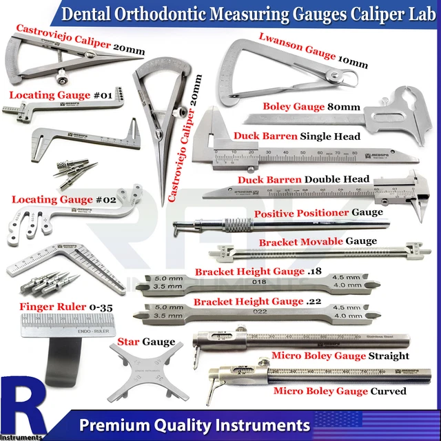 ORTHODONTIC DENTAL LWANSON Gauge Calipers Lab Crown Diamonds Gauge ...