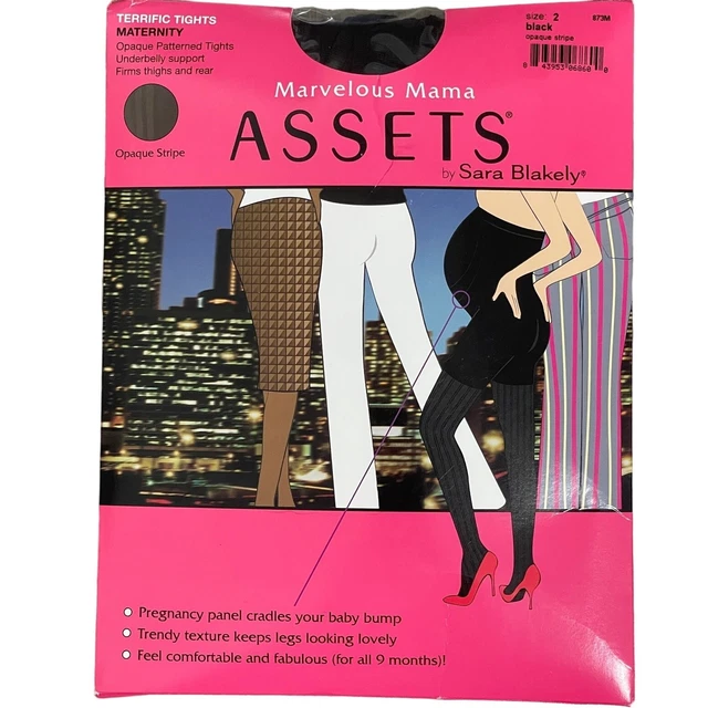 ASSETS BY SARA Blakely Marvelous Mama Terrific Tights Black Opaque ...