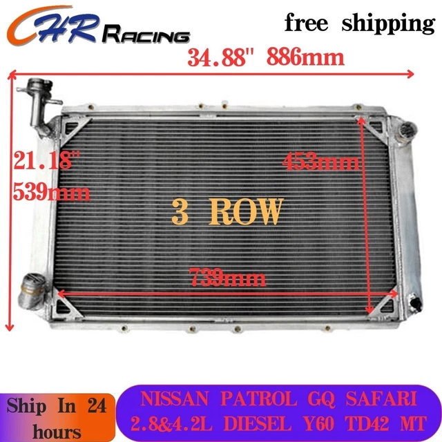 3 ROW ALUMINUM Radiator FOR NISSAN PATROL GQ SAFARI 2.8&4.2L DIESEL Y60 ...