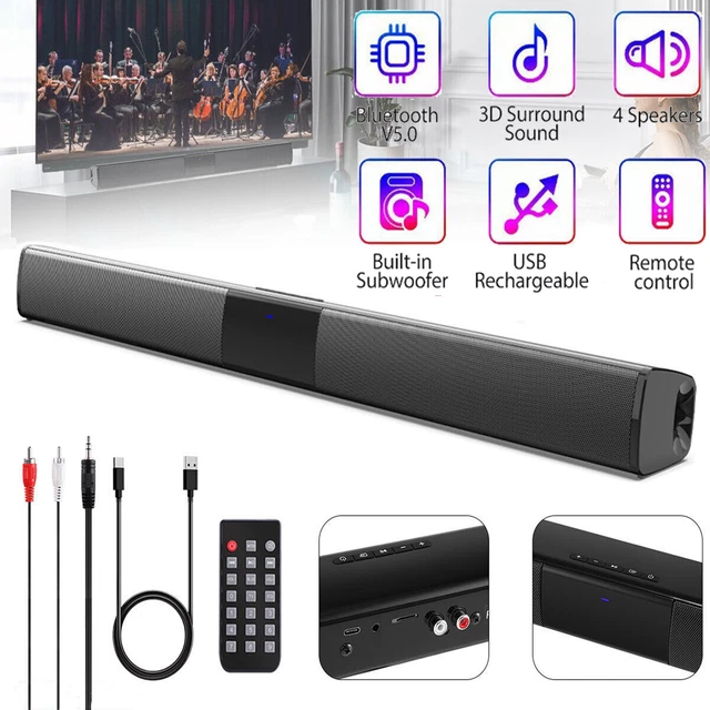 TV SOUND BAR Home Theater Subwoofer Bluetooth Soundbar Wireless Wired ...