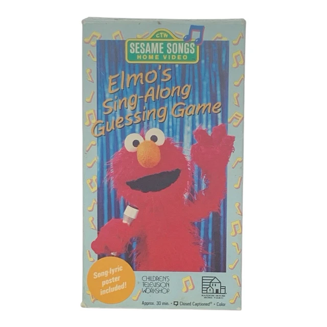 SESAME STREET ELMO’S Sing Along Guessing Game VHS Tape 1991 Elmo ...