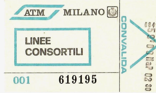 ATM MILANO, BIGLIETTO Linee Consortili (piccolo formato) raro EUR 5,90 ...