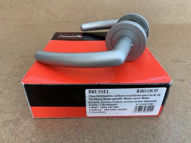 KARCHER BRUSSEL LEVER Door Handles R483 OS 55, Satin Chrome Matt Grey ...