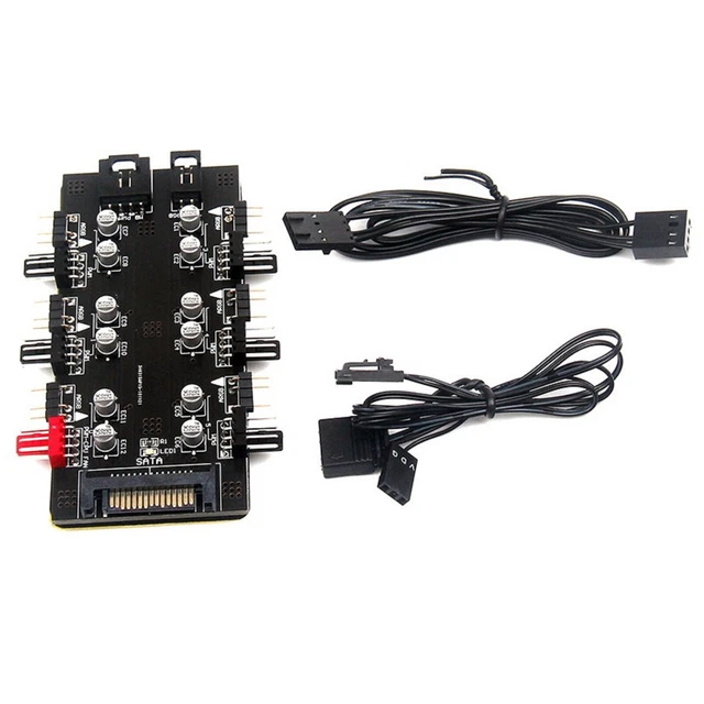 SATA 1 TO 6 Way PWM /ARGB Device Expander 4Pin Cooling Fans Hub ...
