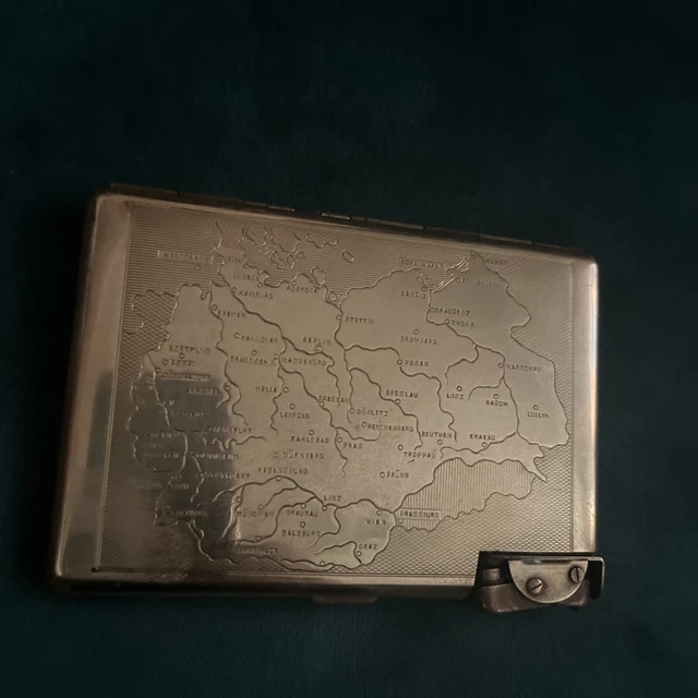 KÖNIGSBERG;MEMEL;DANCIG;PRESSBURG WIEN GERMAN Nazi MAP Cigarette case ...
