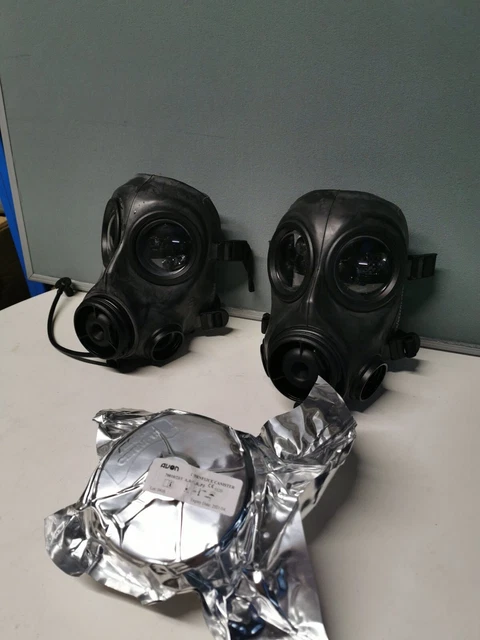 2X AVON FM12 Gas Mask CBRN Respirator SAS BRITISH ARMY Gas Mask+ 1 ...