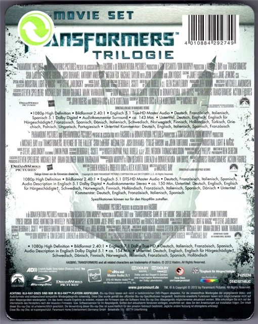 TRANSFORMERS TRILOGIE 3-DISC Blu-Ray Steelbook Neu & Ovp Trilogy 1St ...
