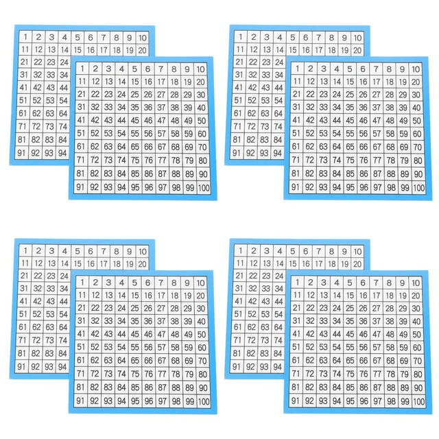 10 SHEETS CLASSROOM Charts Number Poster Kindergarten Math Hundred ...
