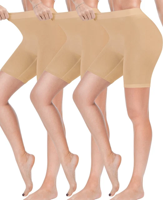 3 Pack Slip Shorts For Women Under Dress Comfortable Smooth Yoga Shorts