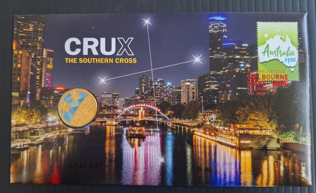 2024 AUSTRALIA CRUX Southern Cross Money Expo PNC with $1 UNC coin & $1 ...