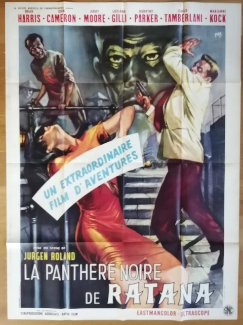 PANTHERE NOIRE DE RATANA jurgen roland affiche cinema originale 160x120 EUR 25,00 - PicClick FR