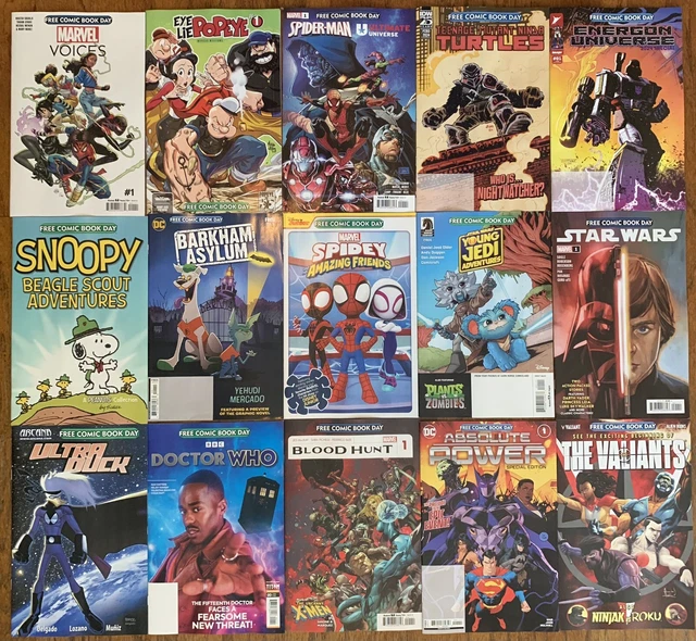 FCBD 2024 LOTTO di 15 SPIDER-MAN DC MARVEL STAR WARS YOUNG JEDI TRANSFORMERS TMNT+ EUR 10,12 ...