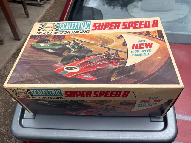 SCALEXTRIC MODEL MOTOR Racing Vintage Super Speed 8 Race Set With Cars ...