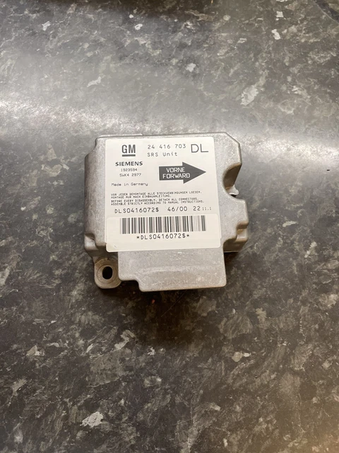 VAUXHALL ASTRA G Mk4 Airbag Control Ecu Module 24416703 1998-04 Elh009 ...