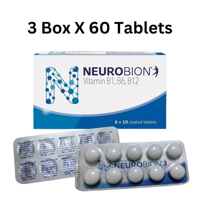3X 60 TABLETS NEUROBION Vitamin B1, B6, B12 Nerve Relief, Numbness ...