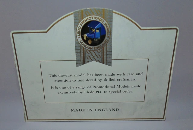LLEDO PROMOTIONAL MODELS MDT 3M Diecast Van & Wheels LP18 05LA B96 Toy ...