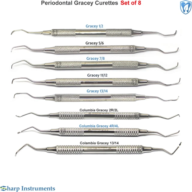 GRACEY CURETTES COLUMBIA Gingival Root Planing Periodontal Dental ...