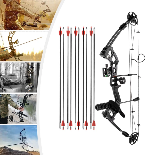 BATTLESHIP COMPOUND BOW w/12pcs Arrows 30-60lbs Archery Target Hunting ...