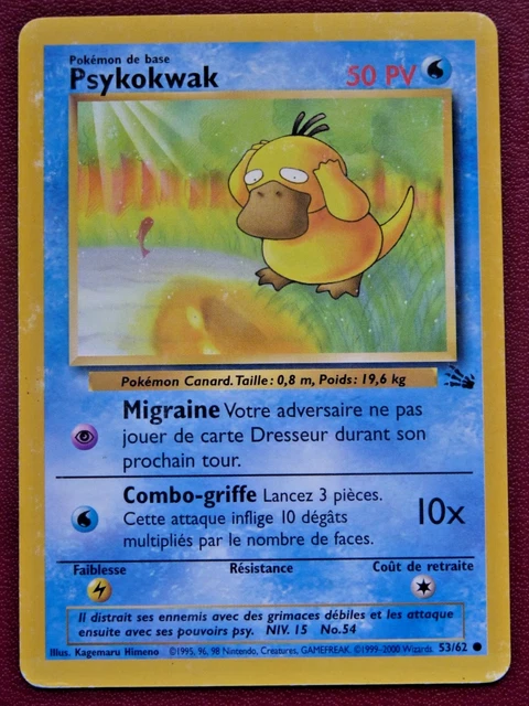 ANCIENNE CARTE POKEMON Psykokwak 50 Pv N° 54 - 53/62 - EUR 5,00 ...