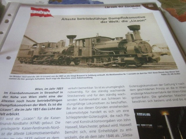EISENBAHN CHRONIK 1A 1851 Österreich Lokomotive Liacon EUR 3,94 ...