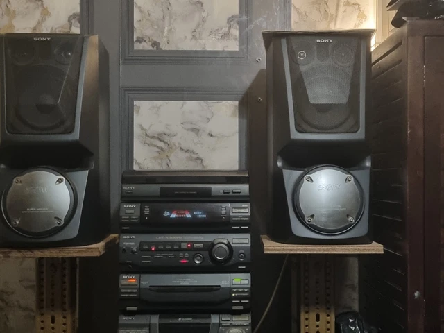 SONY LBT-XB60 HI-FI Stereo System 5 Cd Changer Turntable Remote Control ...